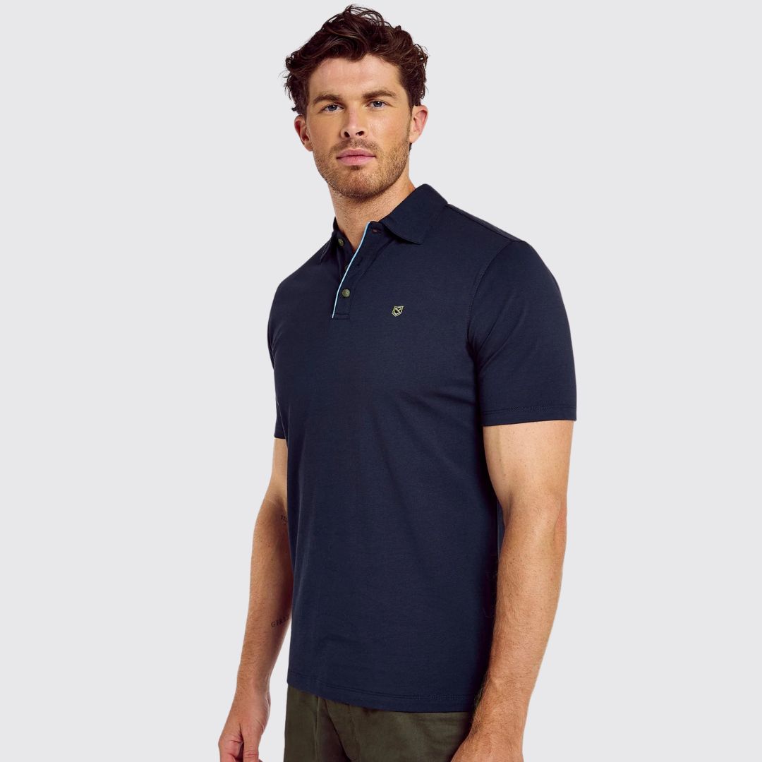 Dubarry Men's Kilmurray Three-Button Polo Shirt in Navy
