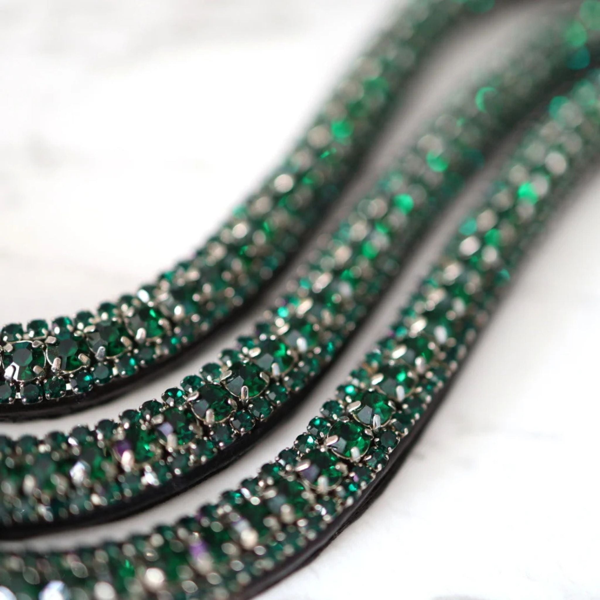 SandStorm Horse Brow Band in Emerald Green Diamante